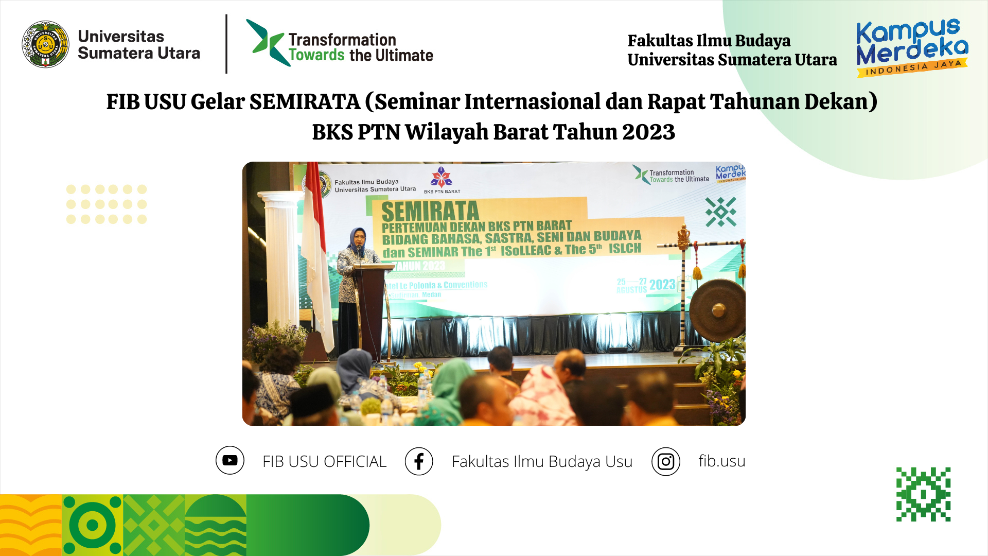 Fib Usu Gelar Semirata (seminar Internasional Dan Rapat Tahunan Dekan ...