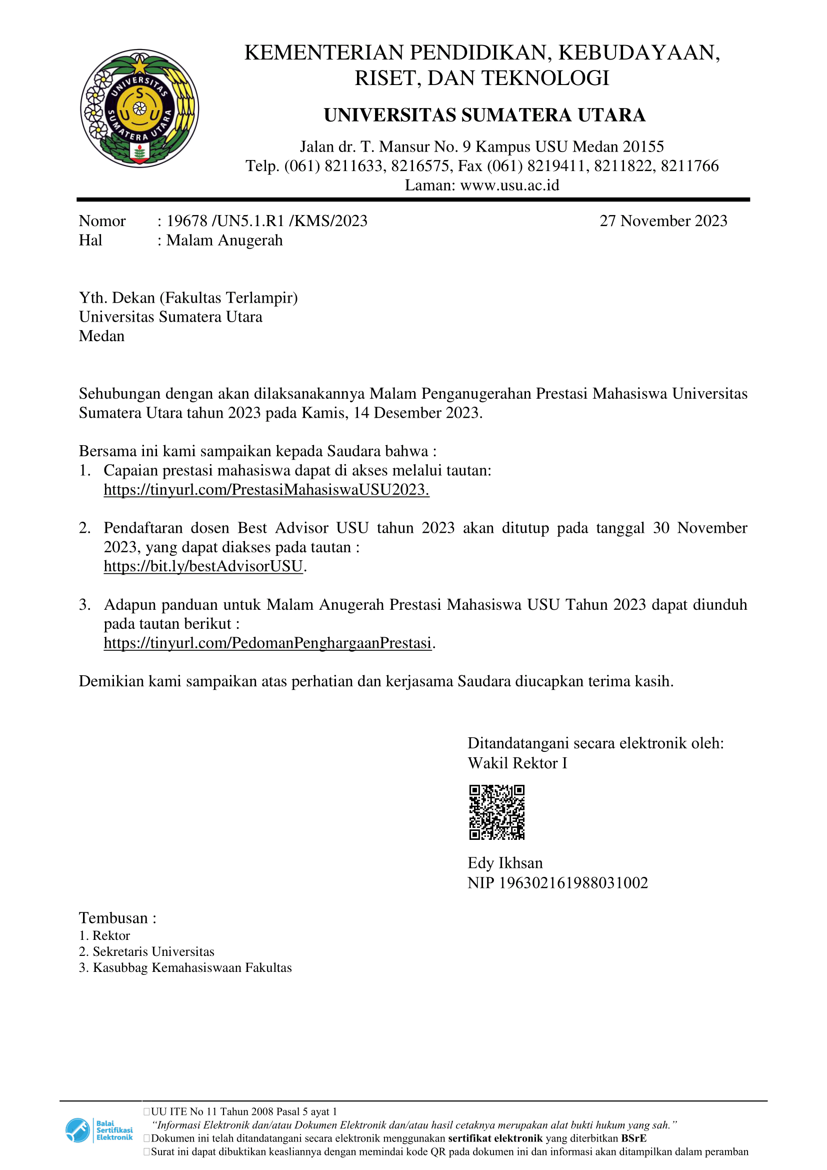 Malam Anugerah | Fakultas Ilmu Budaya Universitas Sumatera Utara