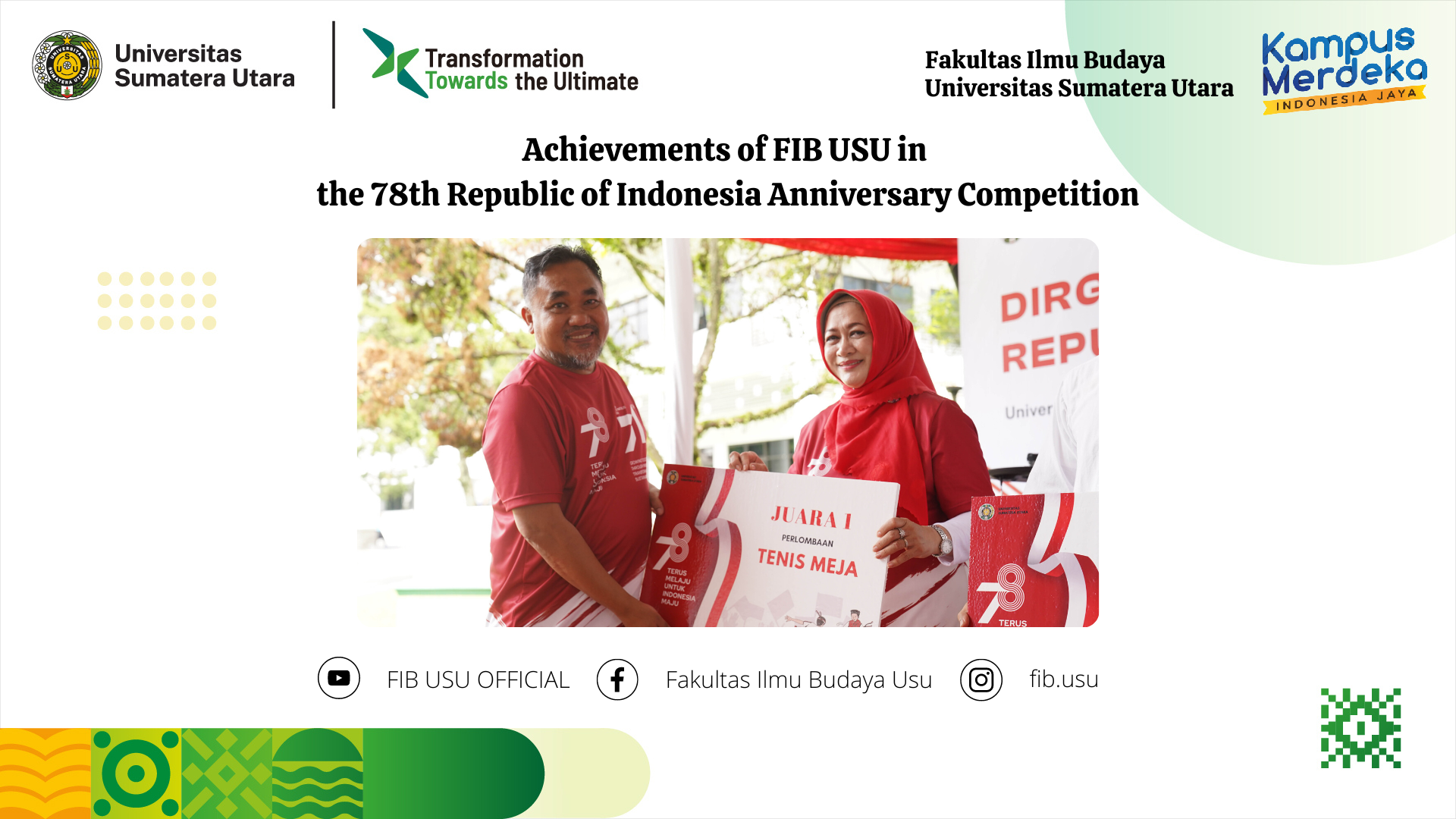 Achievements Of Fib Usu In The 78th Republic Of Indonesia Anniversary ...