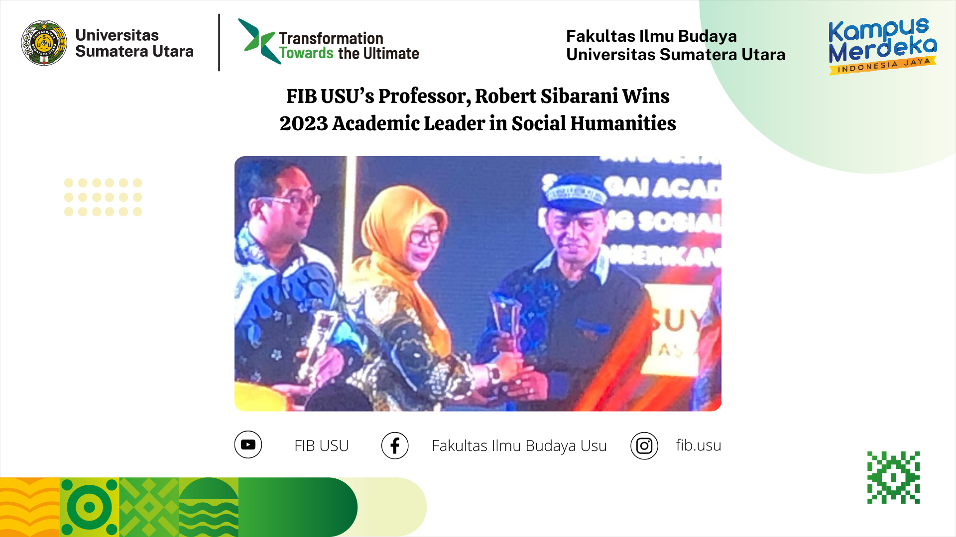 Fib Usu's Professor, Robert Sibarani Wins 2023 Academic Leader In ...