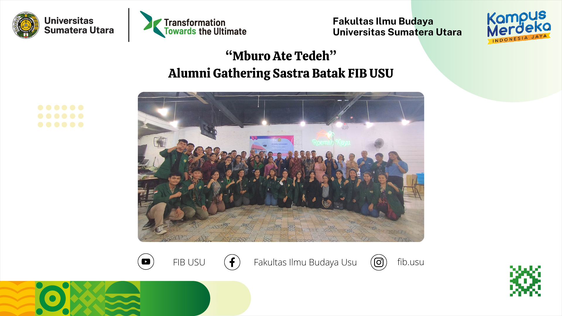 "mburo Ate Tedeh" Alumni Gathering Sastra Batak Fib Usu | Fakultas Ilmu ...