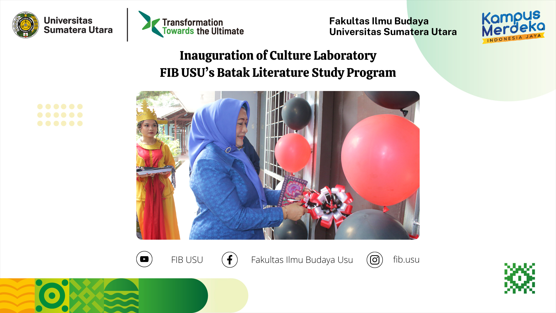 Inauguration Of Culture Laboratory Fib Usu's Batak Literature Study ...