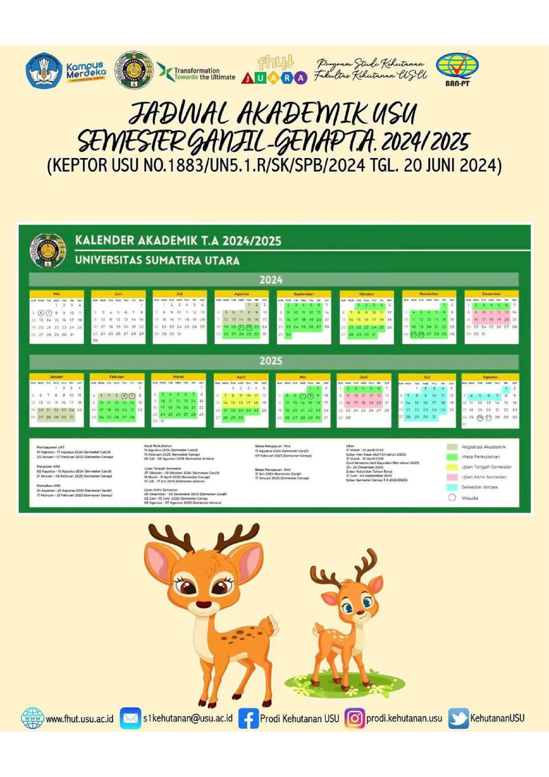 Jadwal Akademik Usu Semester Ganjil Ta 2024/2025 | Fakultas Kehutanan ...