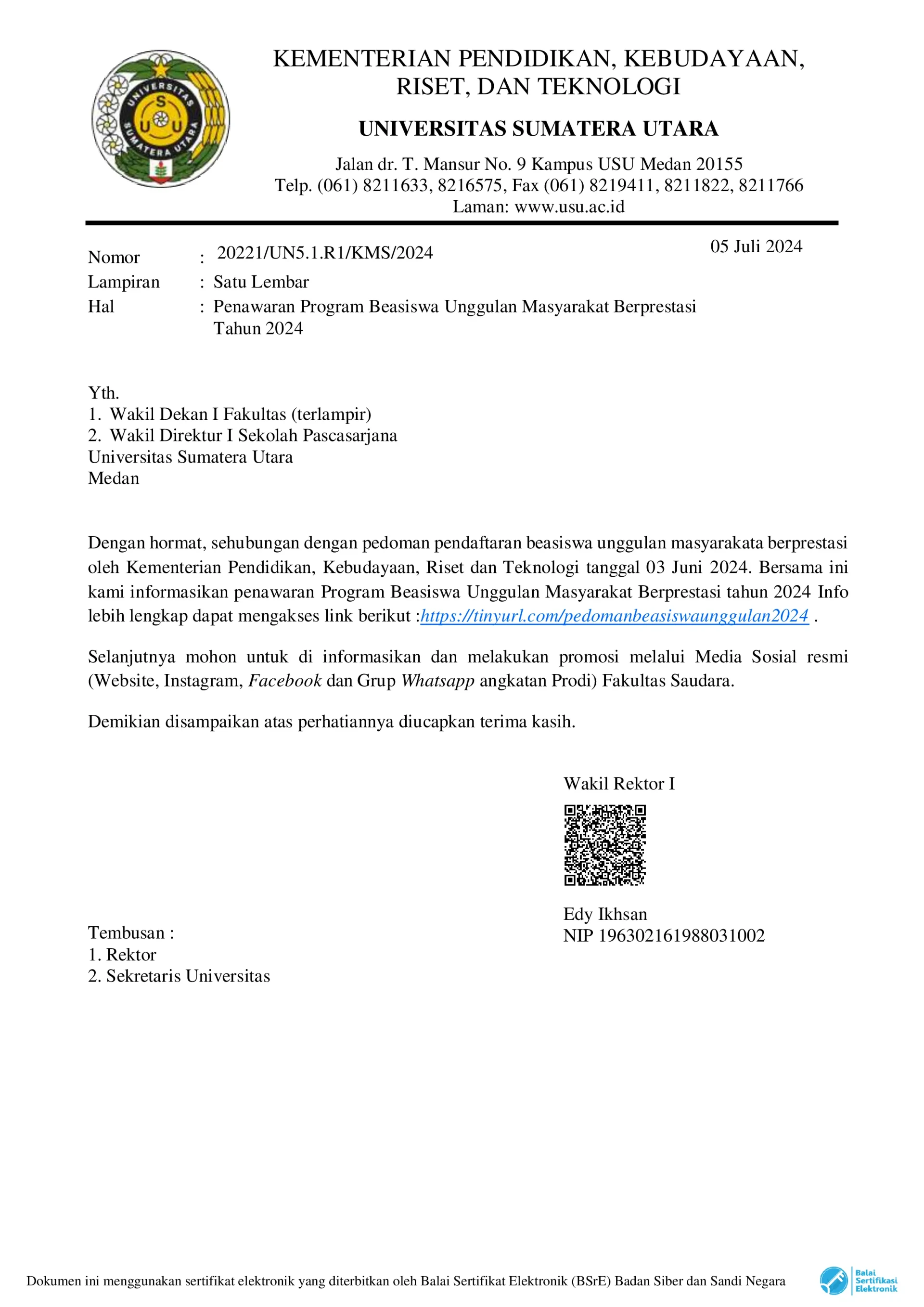 Penawaran Program Beasiswa Unggulan Masyarakat Berprestasi Tahun 2024 ...