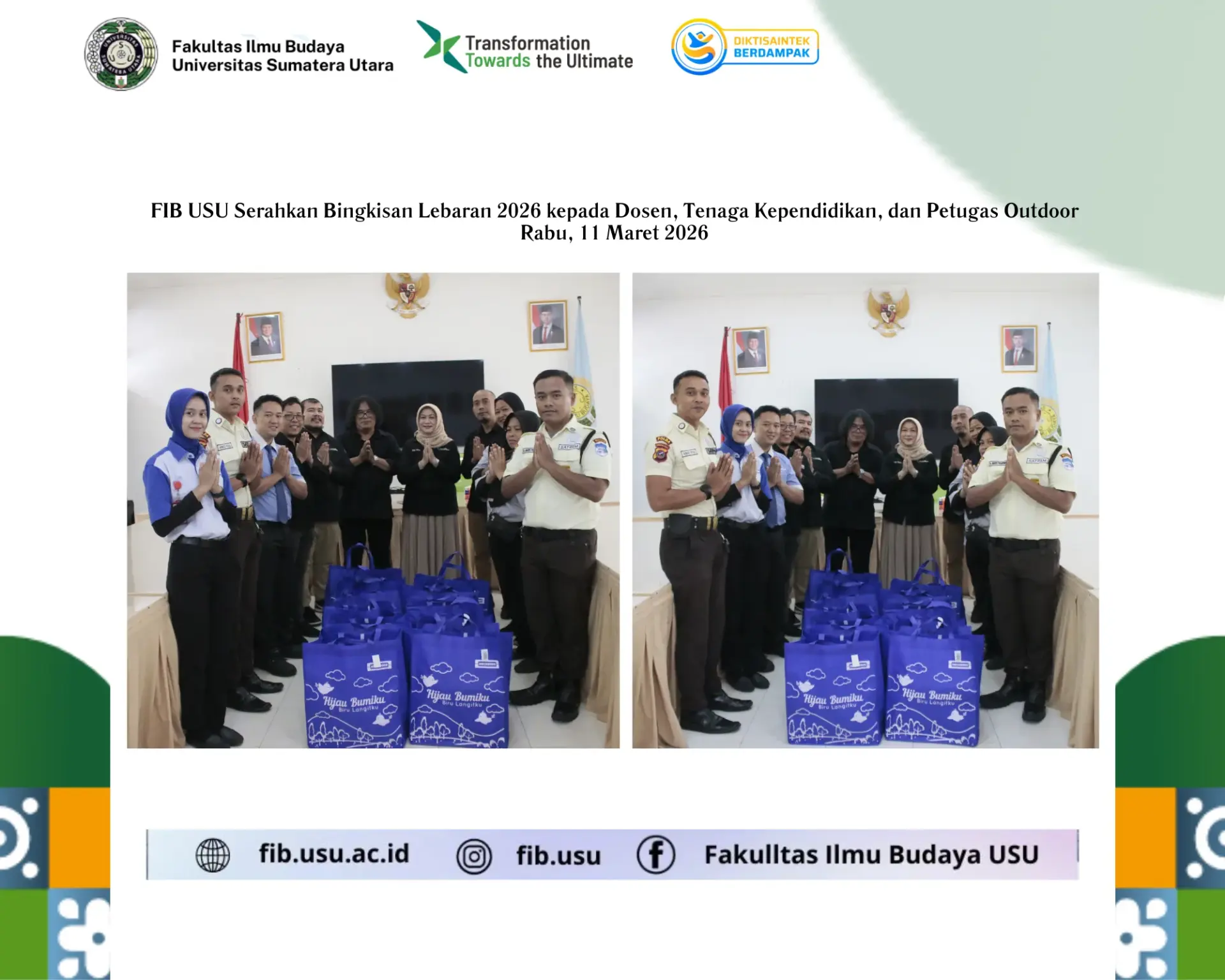 Fib Usu Serahkan Bingkisan Lebaran 2026 Kepada Dosen, Tenaga ...