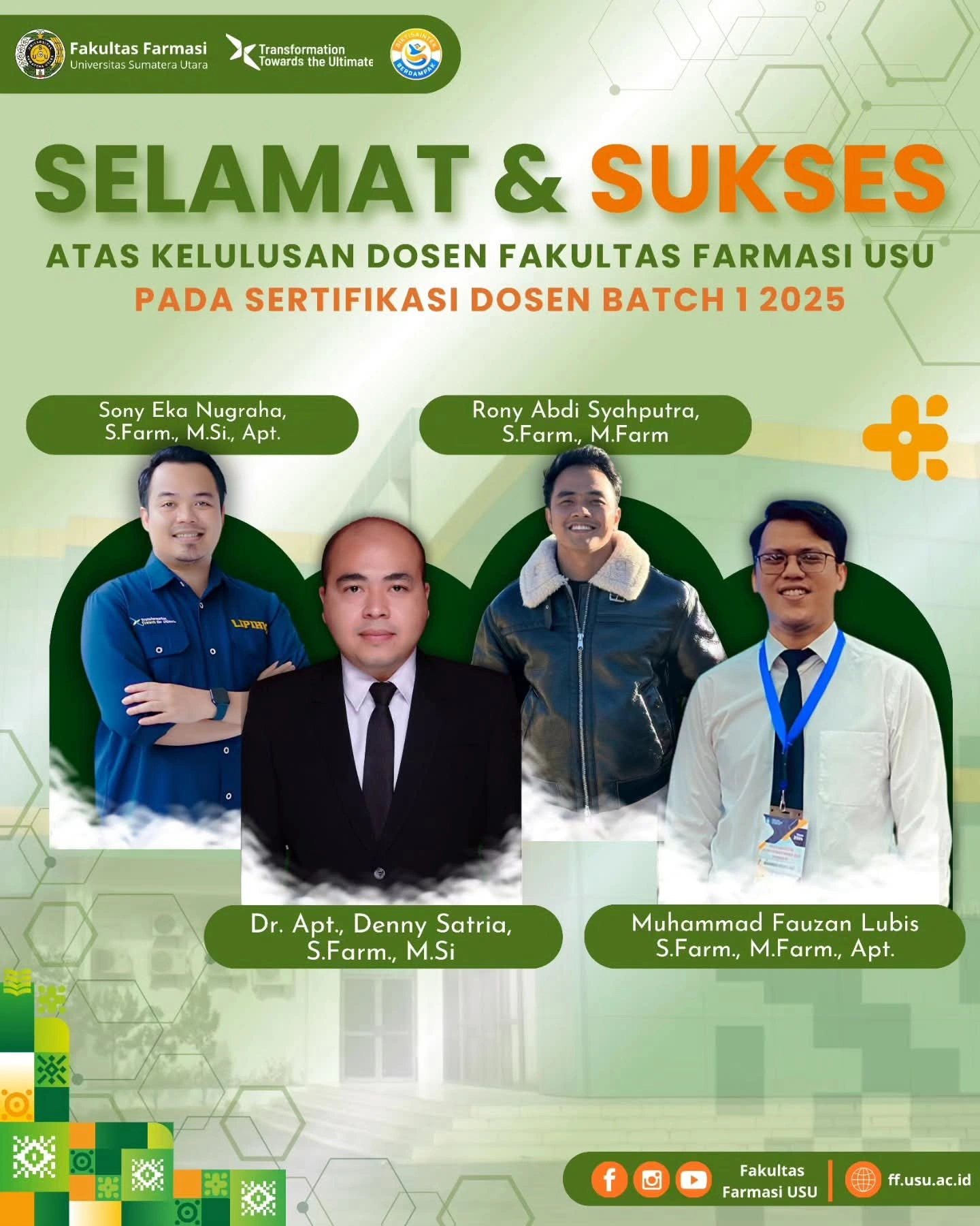 Empat Dosen Fakultas Farmasi Usu Lulus Sertifikasi Dosen Batch 1 Tahun ...