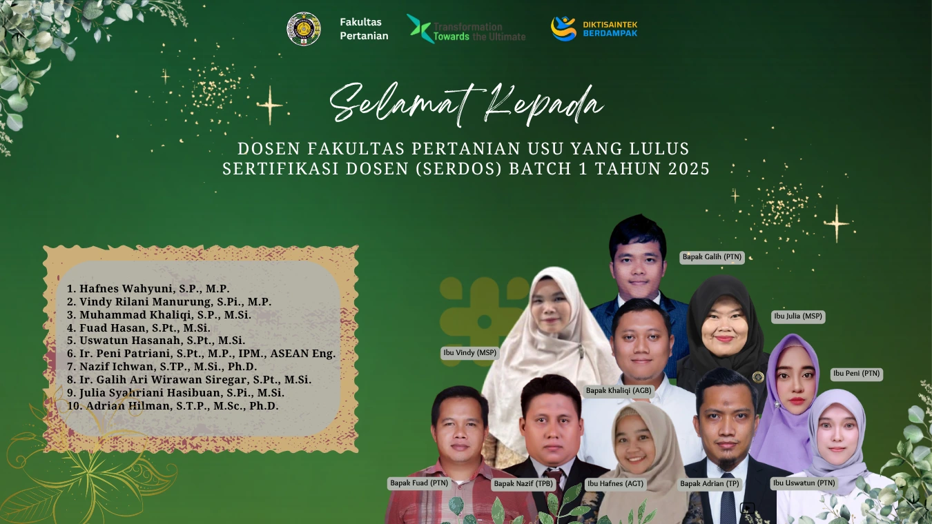 Dosen Fakultas Pertanian Usu Lulus Sertifikasi Dosen (serdos) Batch 1 ...