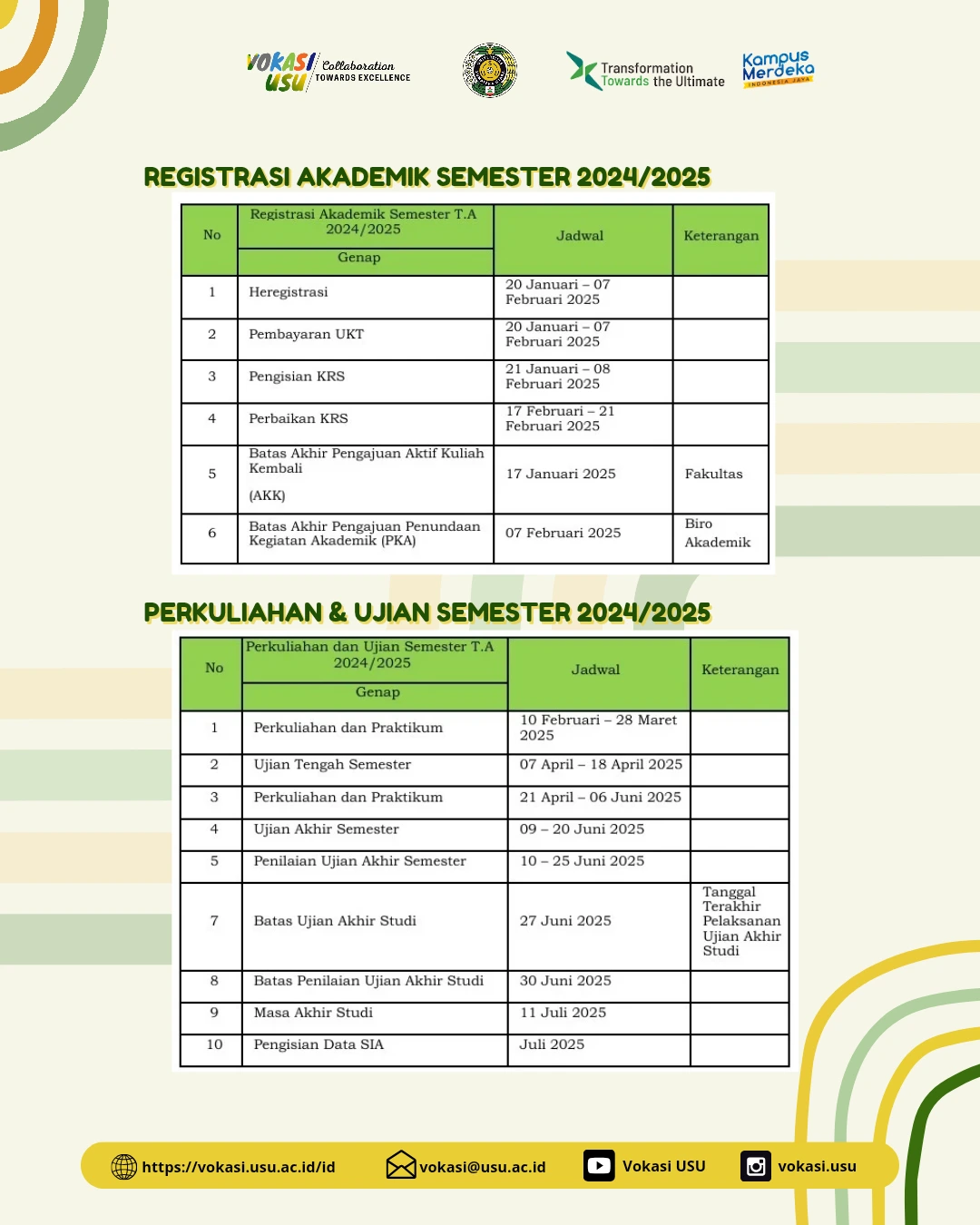 Kalender Akademik Semester Genap 2024/2025 | Fakultas Vokasi ...