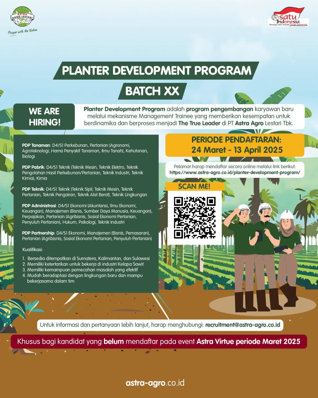 Open Recruitment Planter Development Program Pt. Astra Agro Lestari Tbk ...