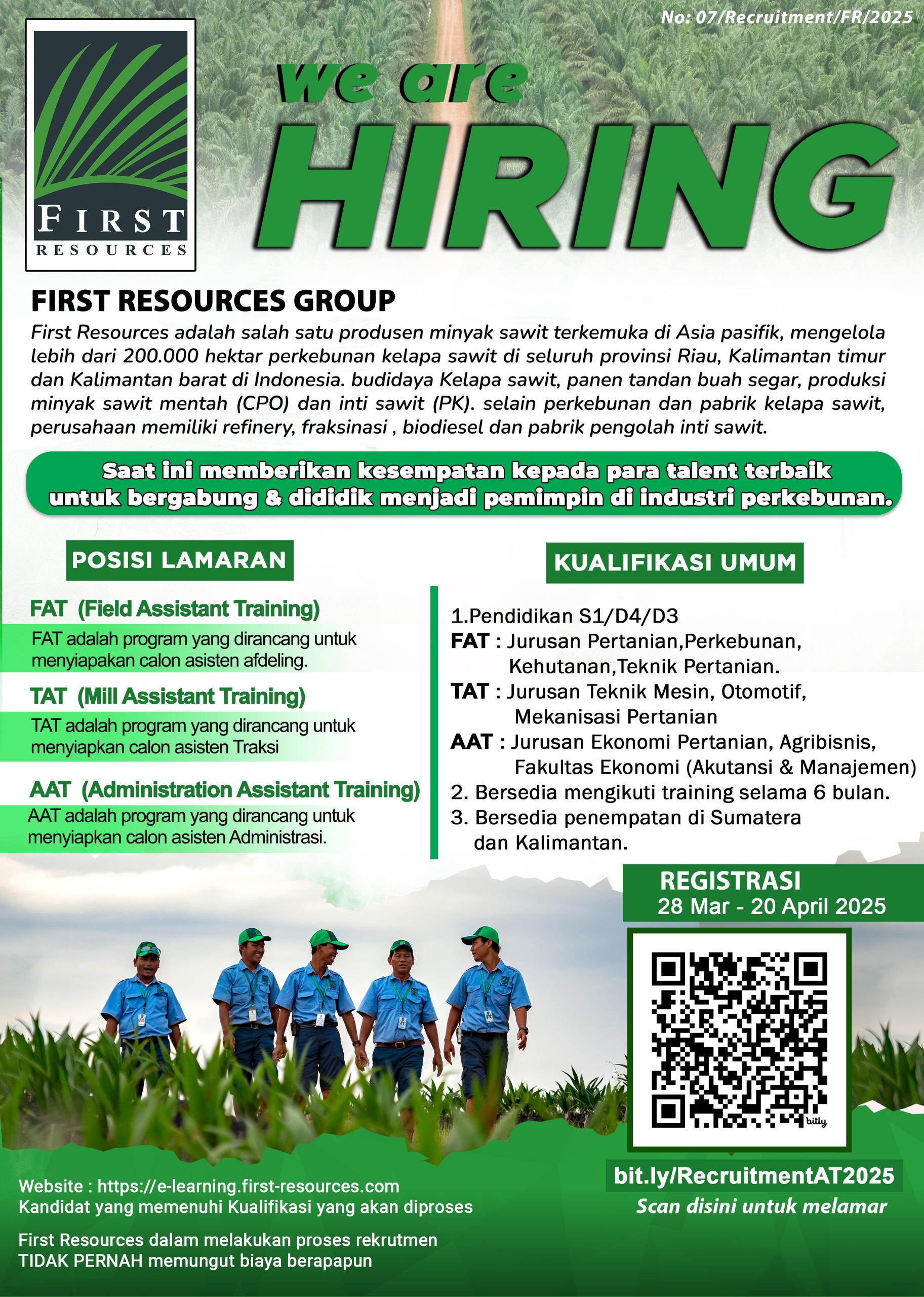 Open Recruitment First Resources Tahun 2025 | Fakultas Pertanian ...
