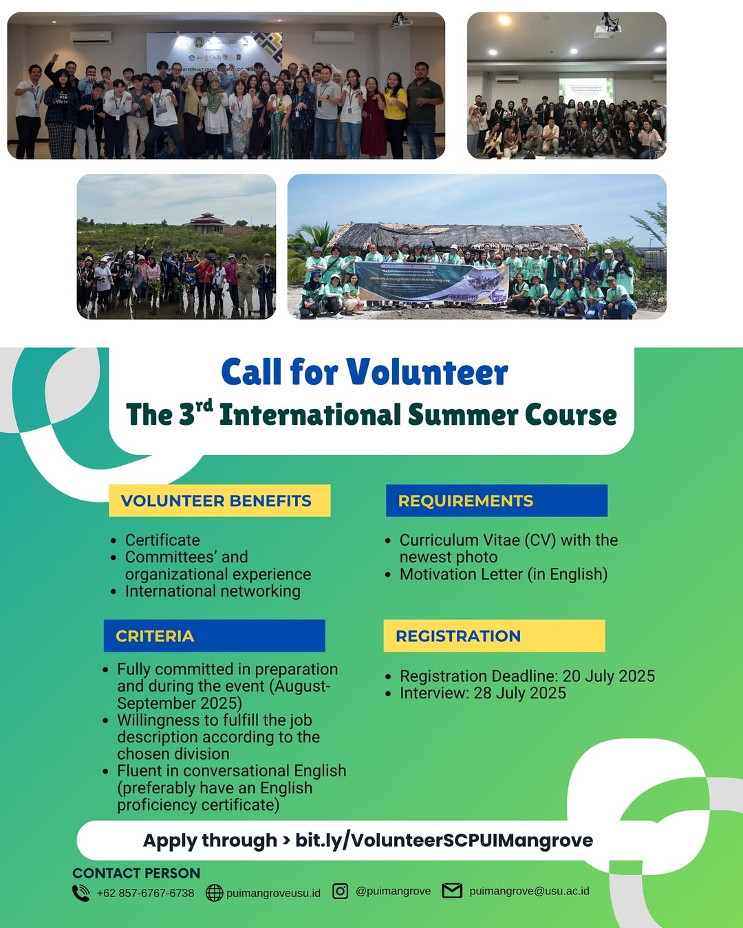 Call For Volunteers - Summer Course Mangrove 2025! | Fakultas Kehutanan ...